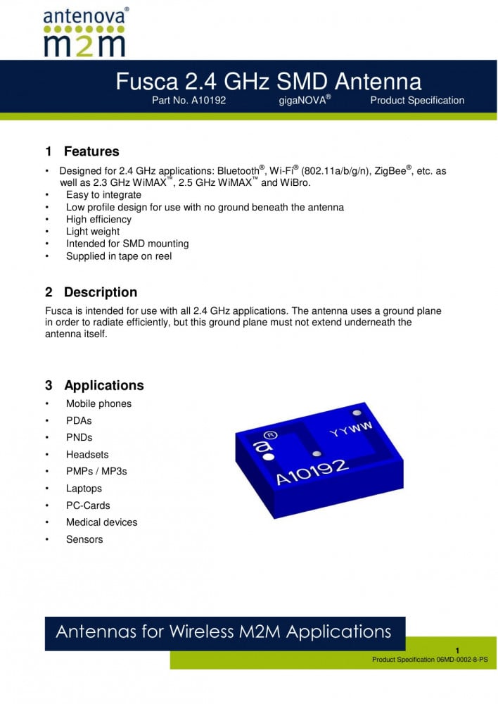 A10192 datasheet page 1