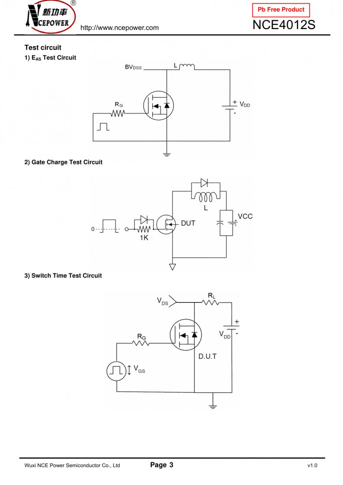 NCE4012S datasheet page 3