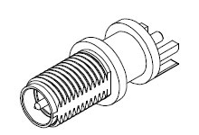 SMA Jack, Reverse Polarity, Straight, PCB Receptacle, Edge Mount, Brass Body, Nickel (Ni) Plated, Tray, 50 Ohms for sale