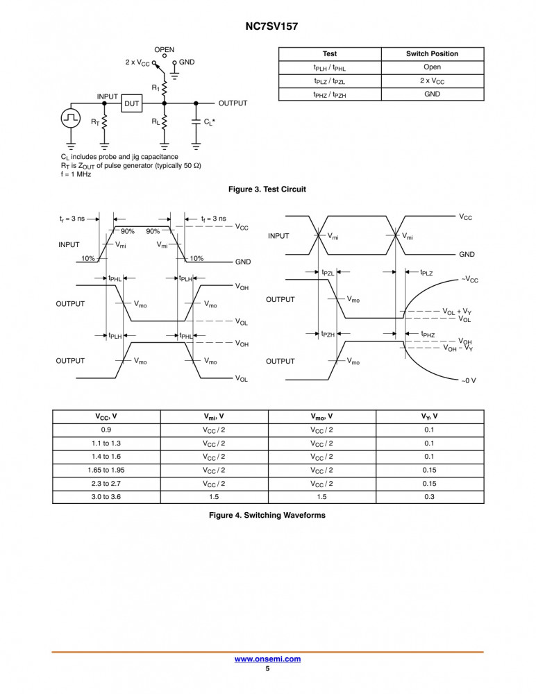 NC7SV157 datasheet page 5