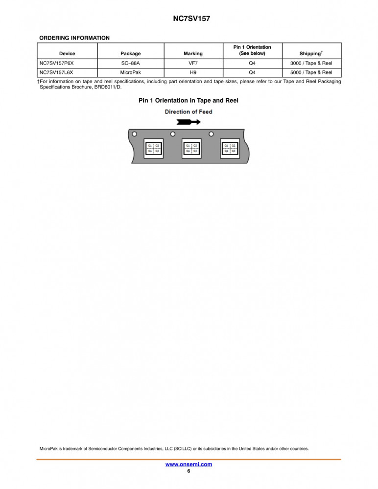 NC7SV157 datasheet page 6
