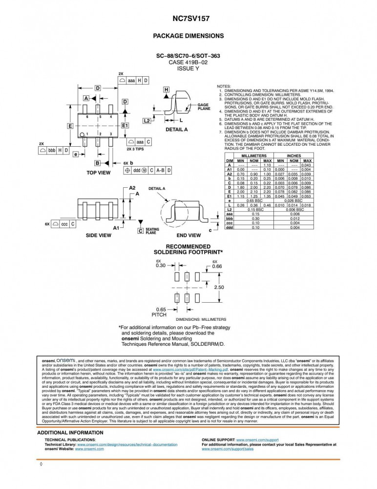 NC7SV157 datasheet page 8
