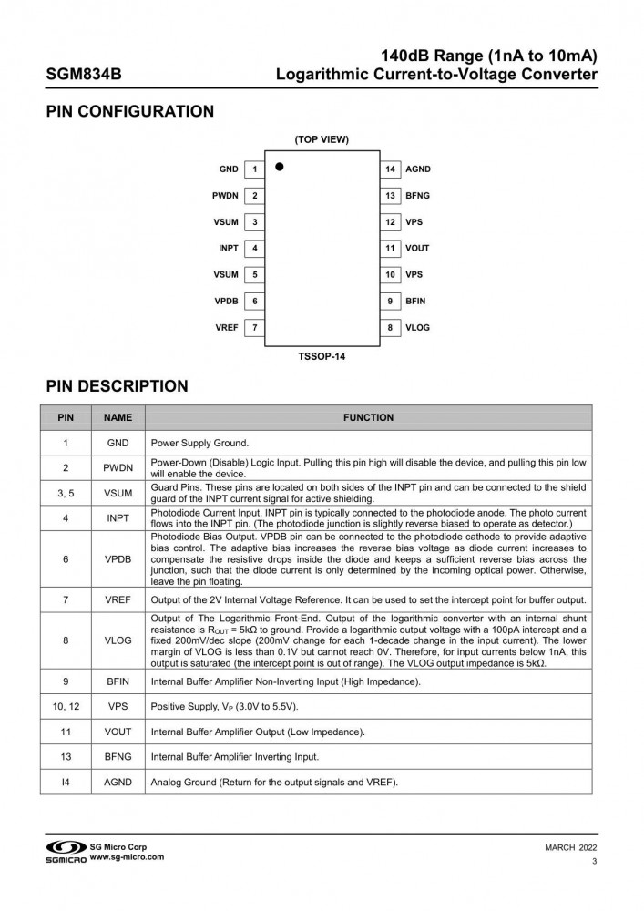 SGM834B datasheet page 3