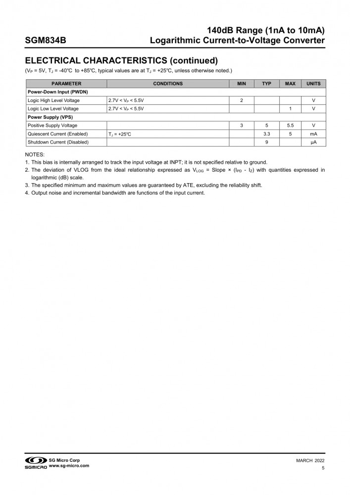 SGM834B datasheet page 5