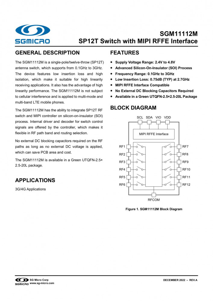 SGM11112M datasheet preview page 1