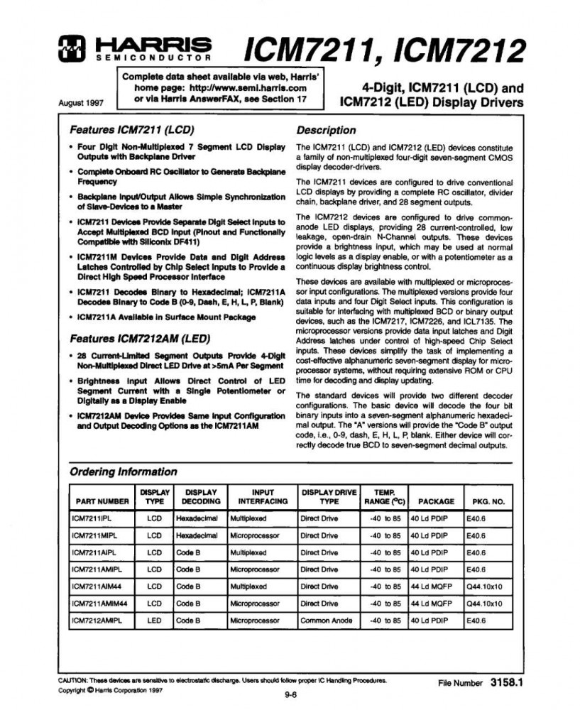 ICM7211AIM44 datasheet page 2