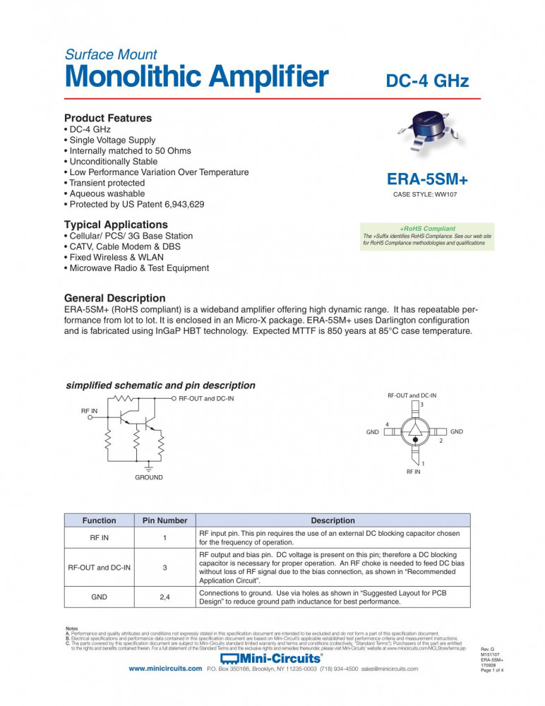 ERA-5SM+ datasheet page 1