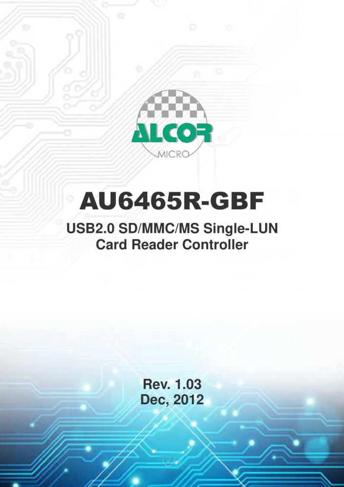 AU6465R technical reference manual page 2