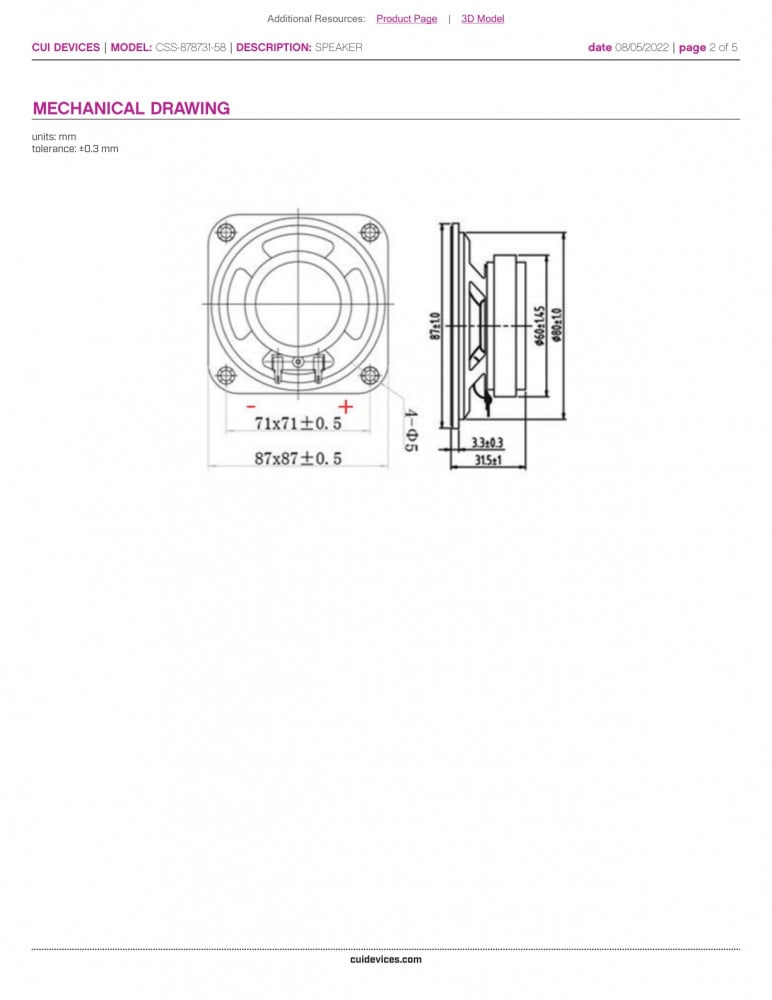 CSS-878731-58 datasheet page 2