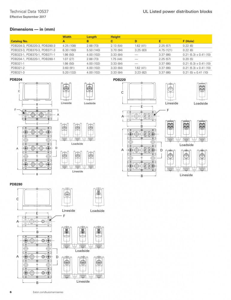 Eaton PDB321-2 datasheet page 6