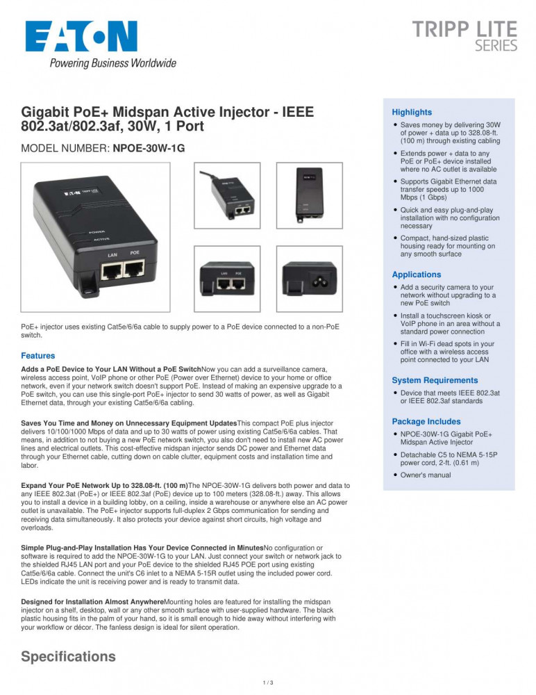 NPOE-30W-1G product document image 1
