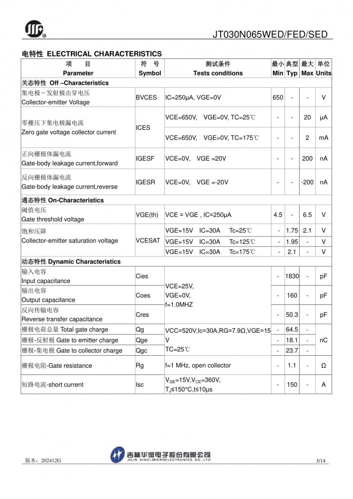 JT030N065WED datasheet page 3