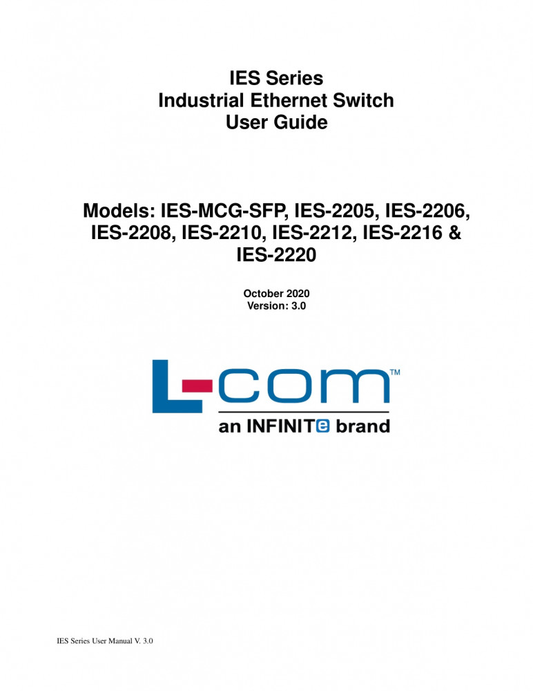 IES Series User Guide page 1