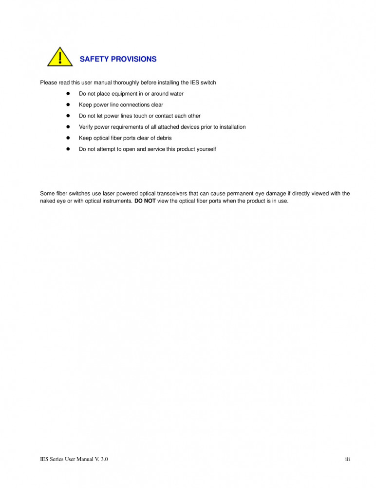 IES Series User Guide page 3