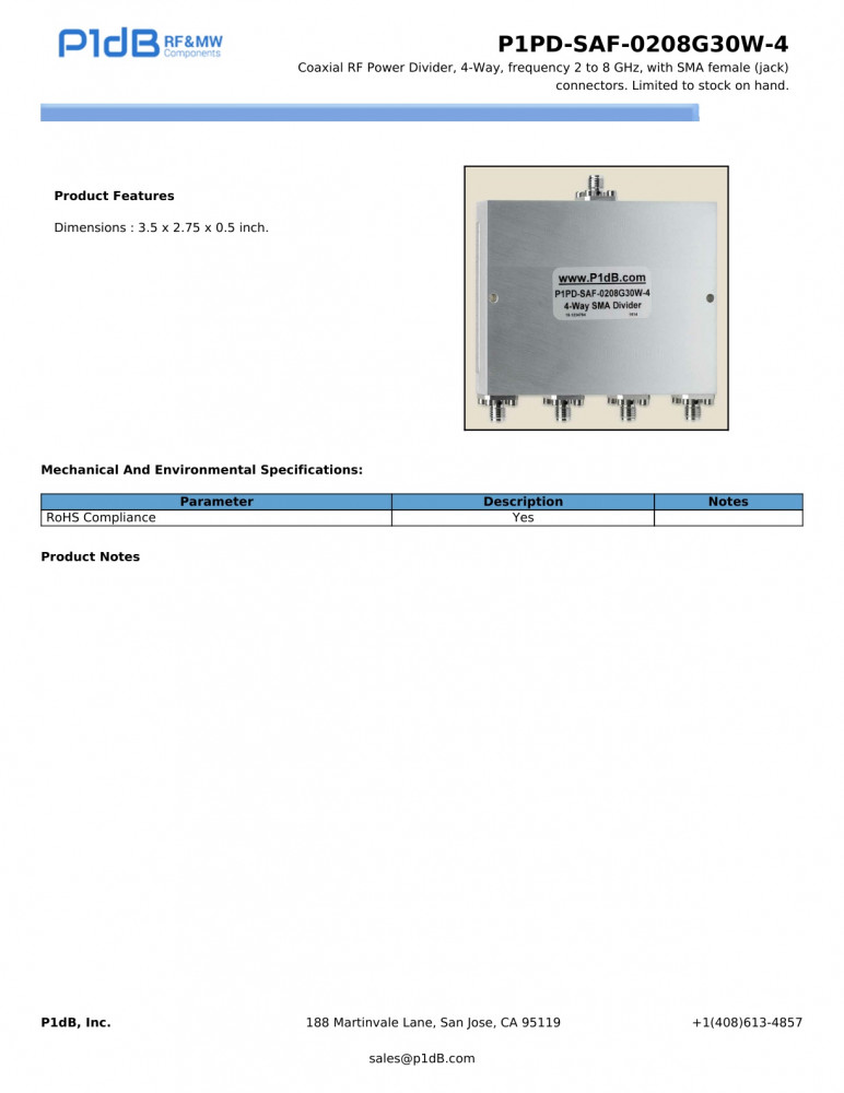 Product documentation image for P1PD-SAF-0208G30W-4