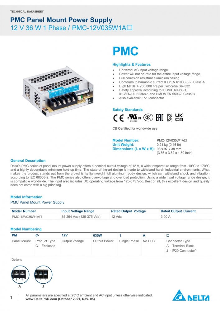 PMC-12V035W1AA datasheet page 1