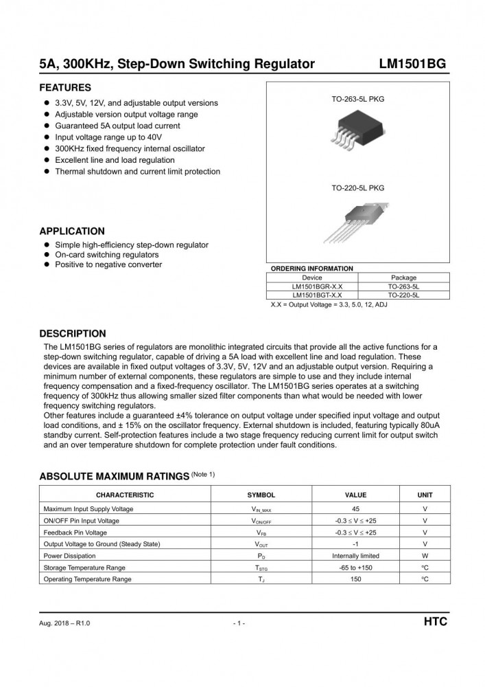 LM1501BGR-ADJ datasheet page 1
