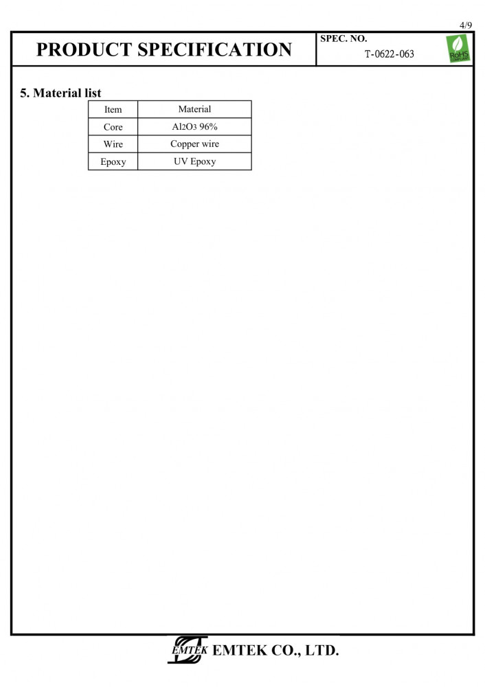 LCF1206 specification page 5