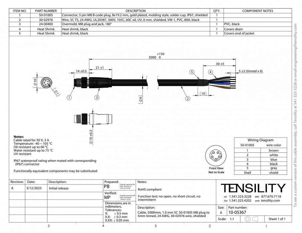Tensility International 10-05367 product drawing