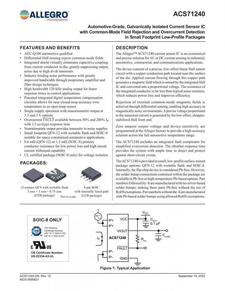 ACS71240 datasheet page 1