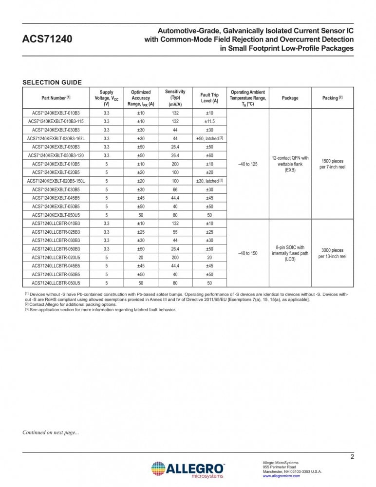ACS71240 datasheet page 2