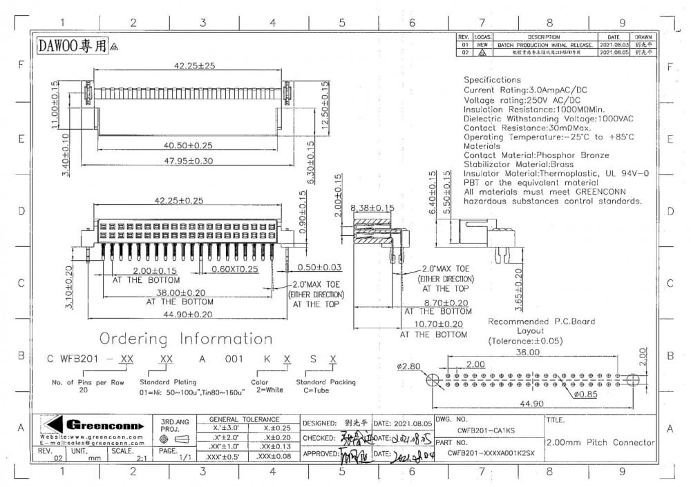 CWFB201-2001A001K2SC document page