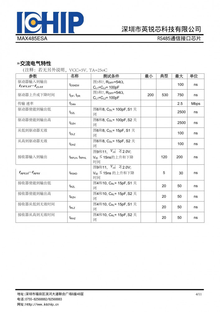 MAX485ESA datasheet page 4