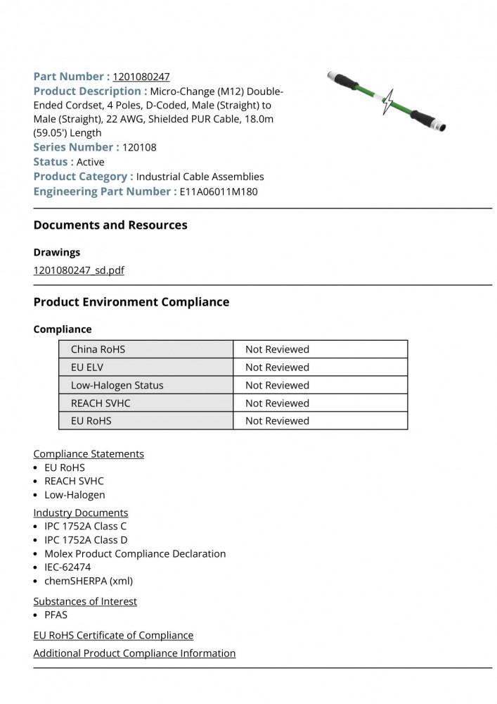 Molex product drawing page 1