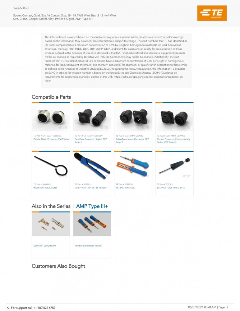 TE Connectivity 1-66601-0 document page 3