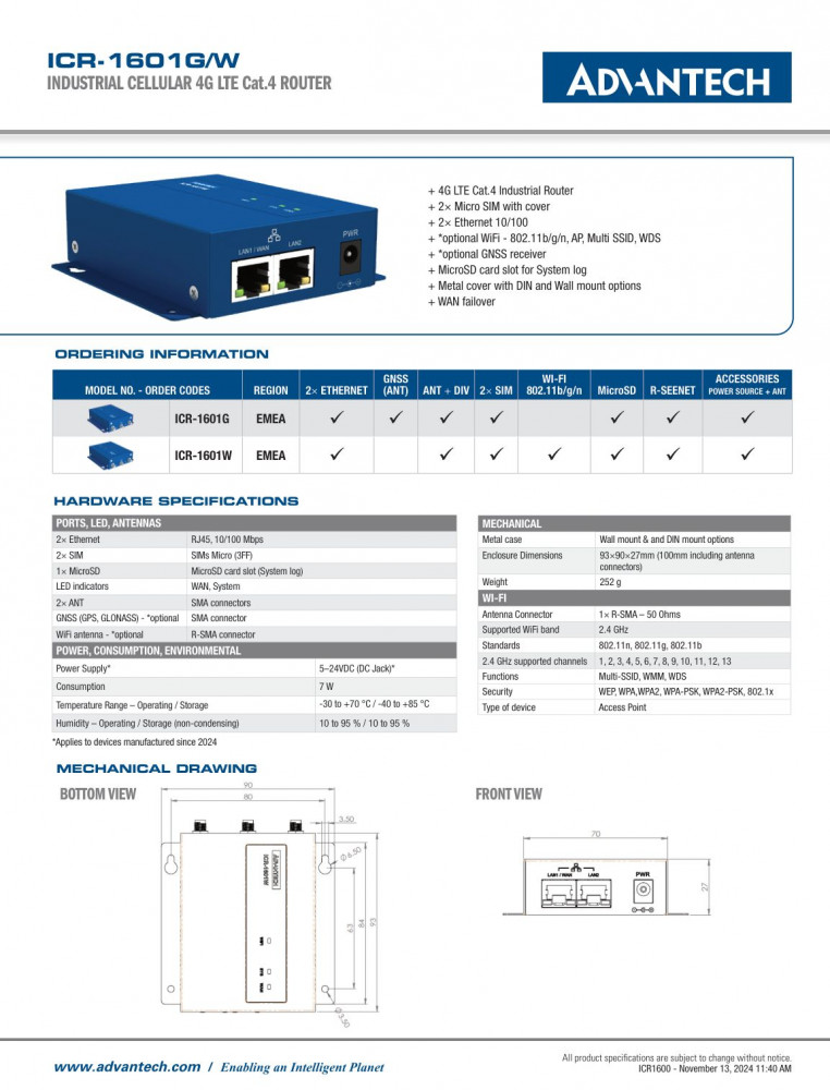 ICR-1601W technical document page 1