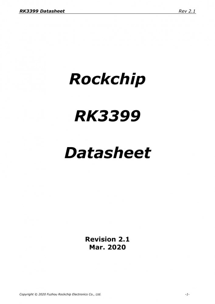 RK3399 datasheet page 1