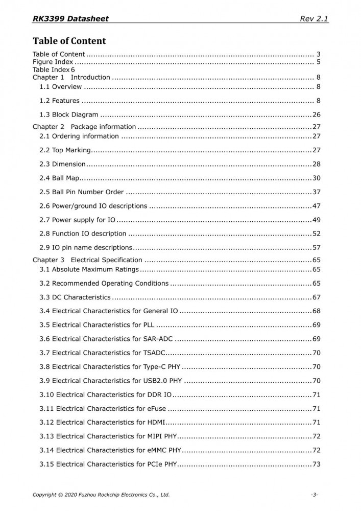 RK3399 datasheet page 3