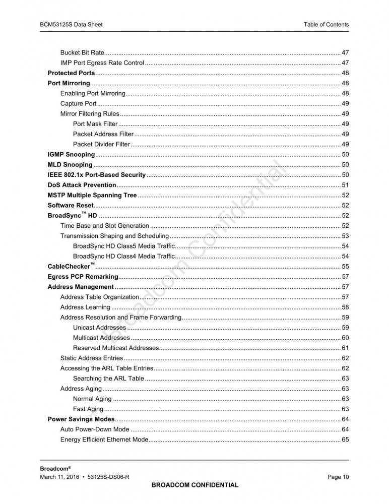 BCM53125S datasheet page 10