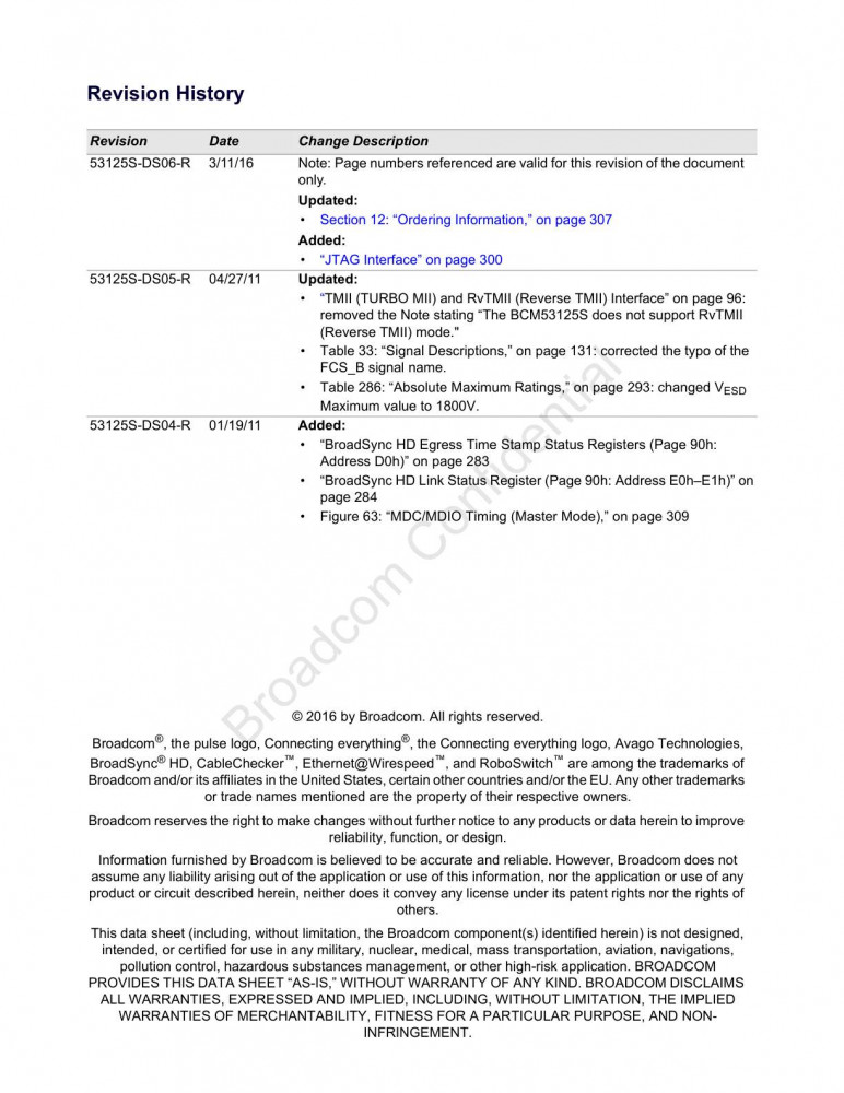 BCM53125S datasheet page 3