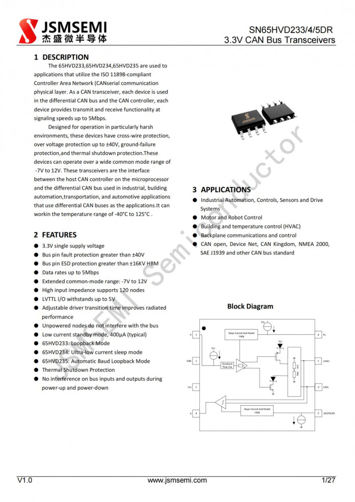 SN65HVD235DR-JSM datasheet page 1