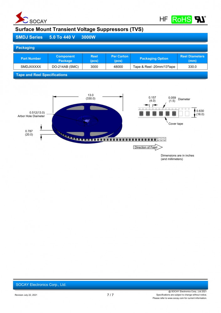 SOCAY SMDJ TVS datasheet page 7