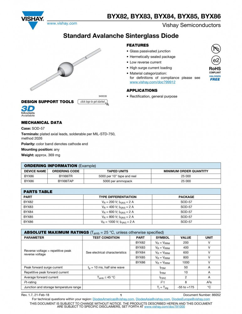 BYX8 datasheet page 1