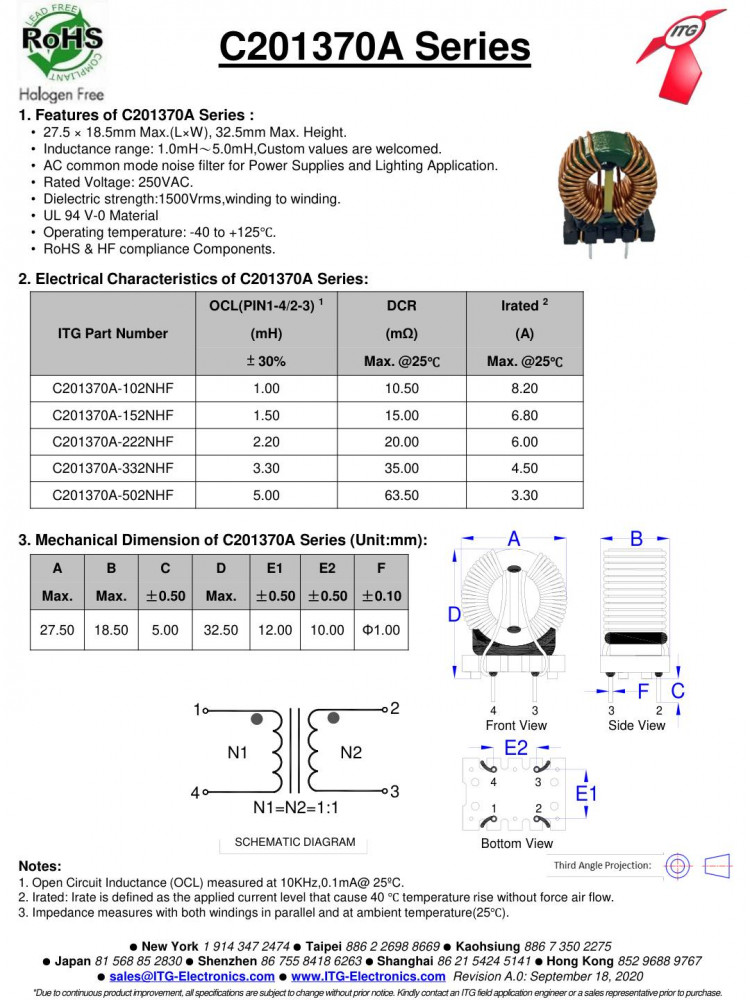 C201370A technical document, page 1