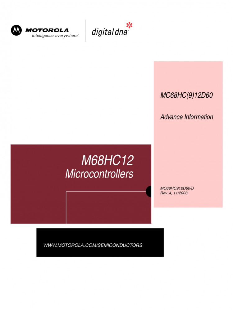 MC912D60PCPV datasheet page 1