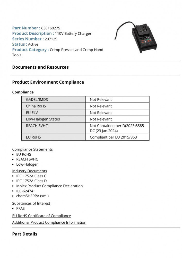 MOLEX 638160275 document page 1
