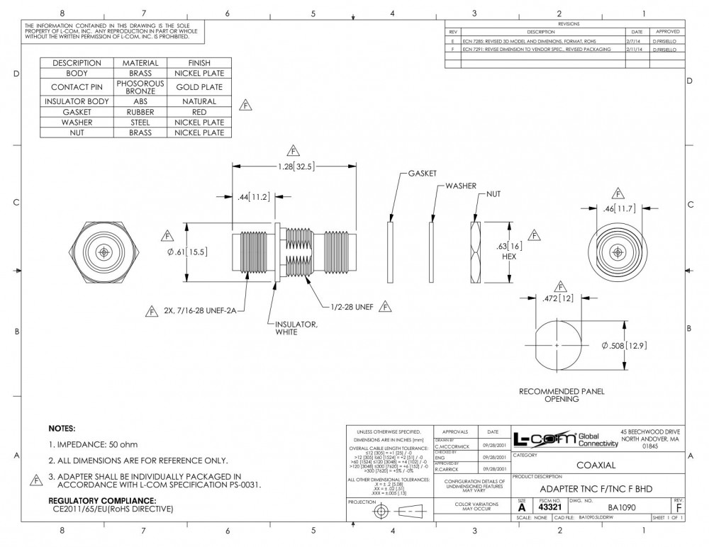L-com BA1090 technical document preview