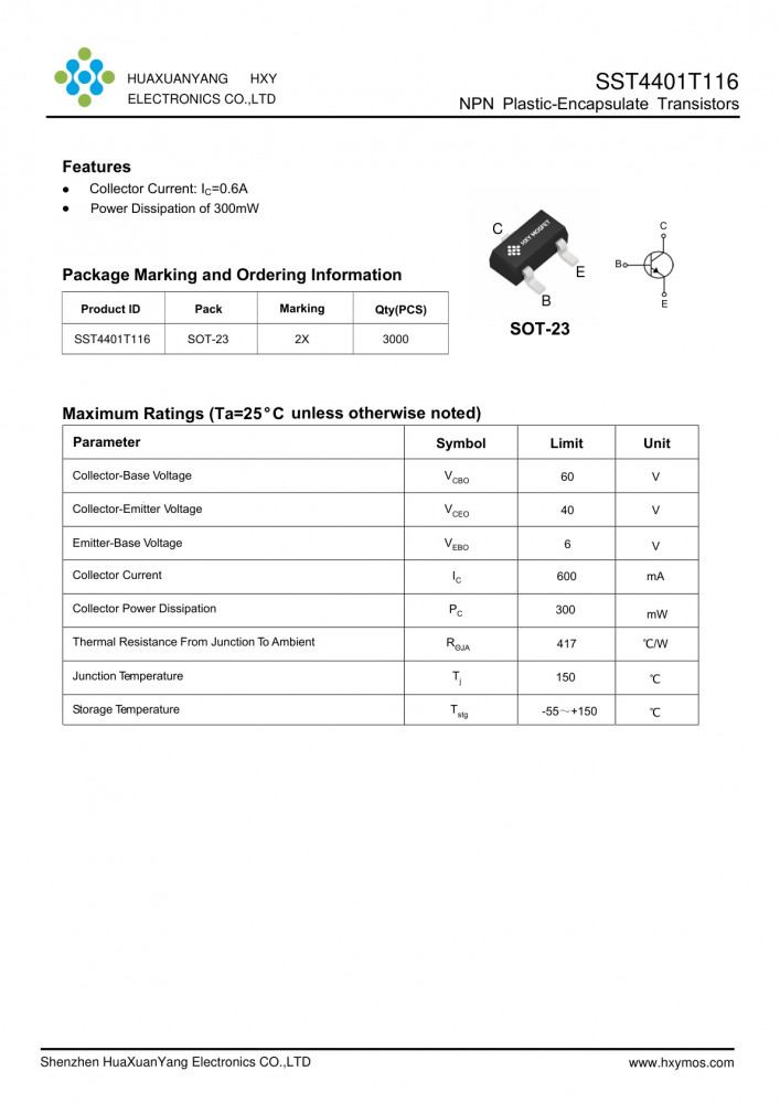 SST4401T116-HXY datasheet page 1