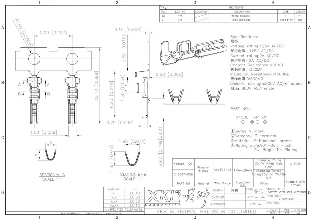 X1506T-PSN technical document preview