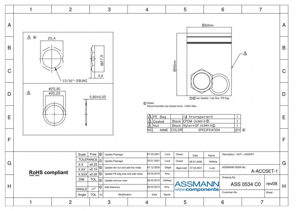 A-ACCSET-1 technical drawing and parts information