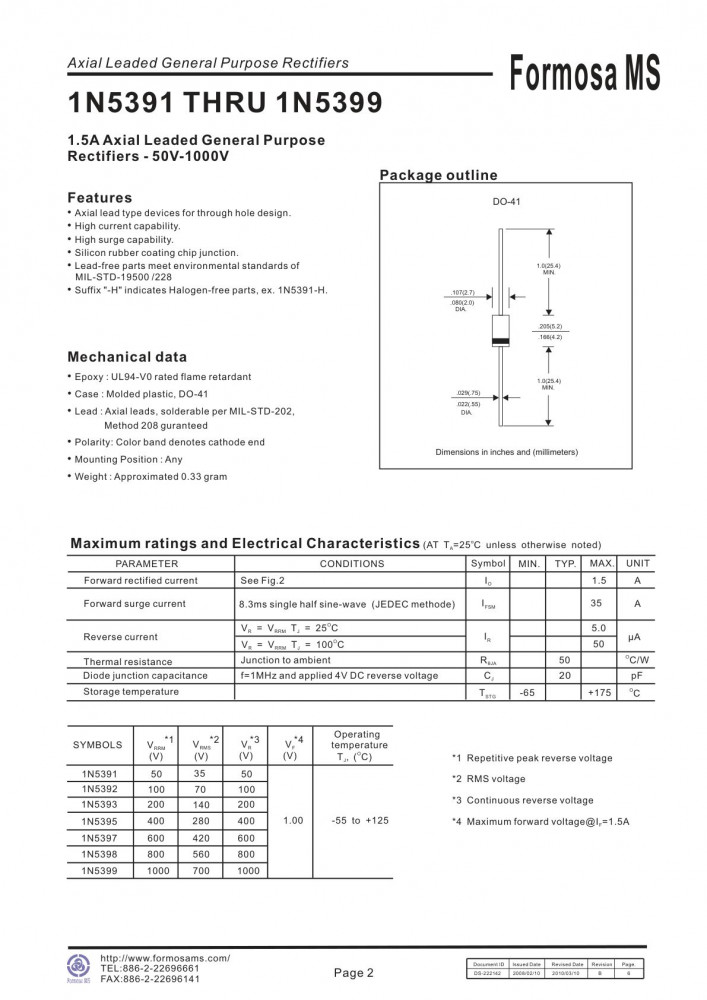 1N5399 datasheet page 2