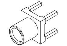 MMCX Jack, Straight, PCB Receptacle, End Launch, Brass Body, Gold (Au) Plated, Tape and Reel (1000), 50 Ohms