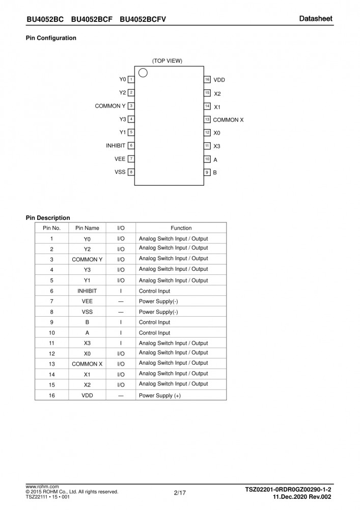 BU4052BC technical document page 2