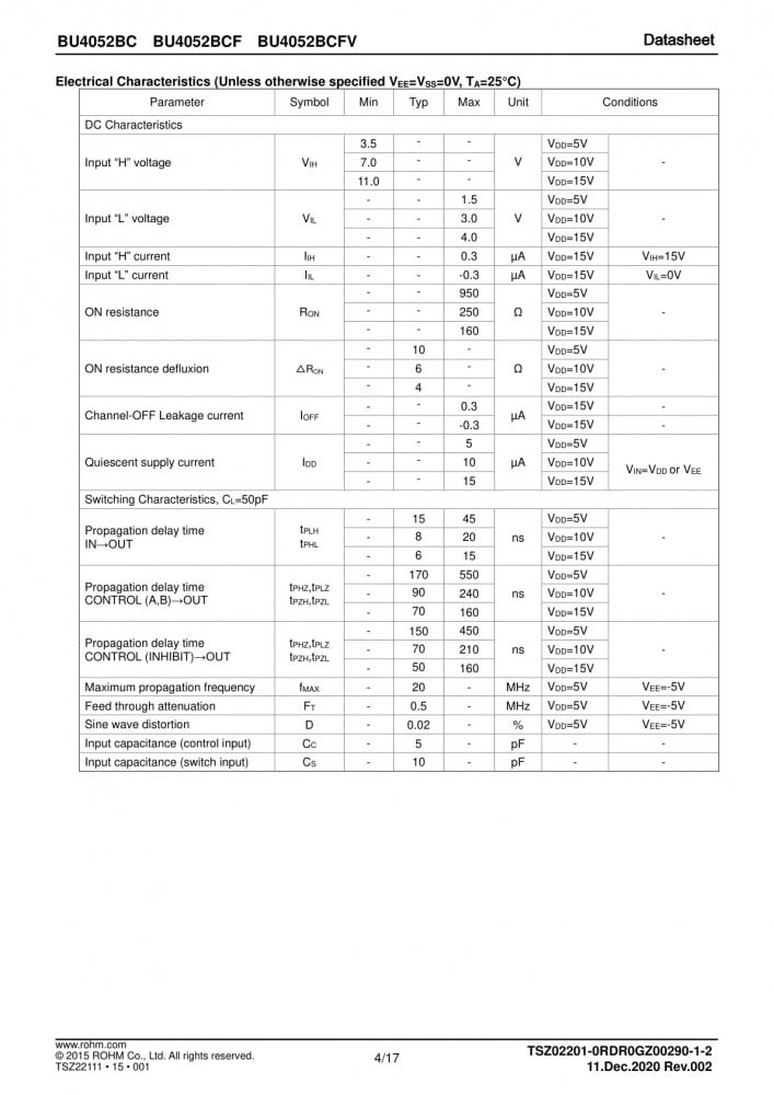 BU4052BC technical document page 4