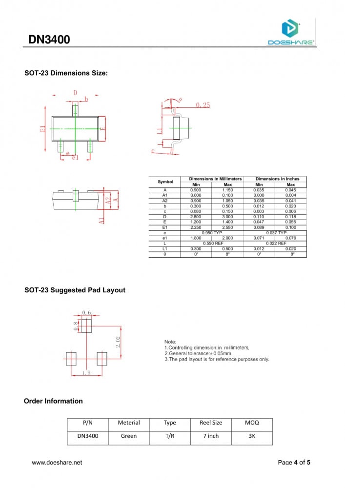 DN3400 datasheet page 4