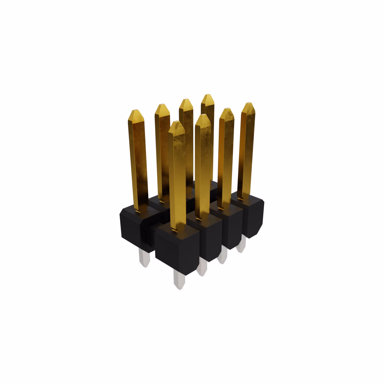 MX150 Dual Row Header, Vertical, 8 Circuits, Gold (Au) Flash Plating, 11.20mm Mating Pin Length, 3.05mm PC Tail Length for sale